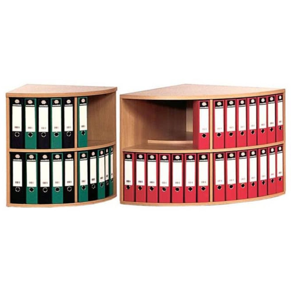 Corner Office Bookcase Available in Oak, Beech, Maple and Grey