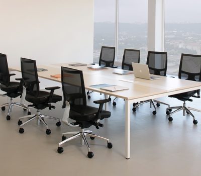 White Meeting Table | Nova 10 person Meeting Table